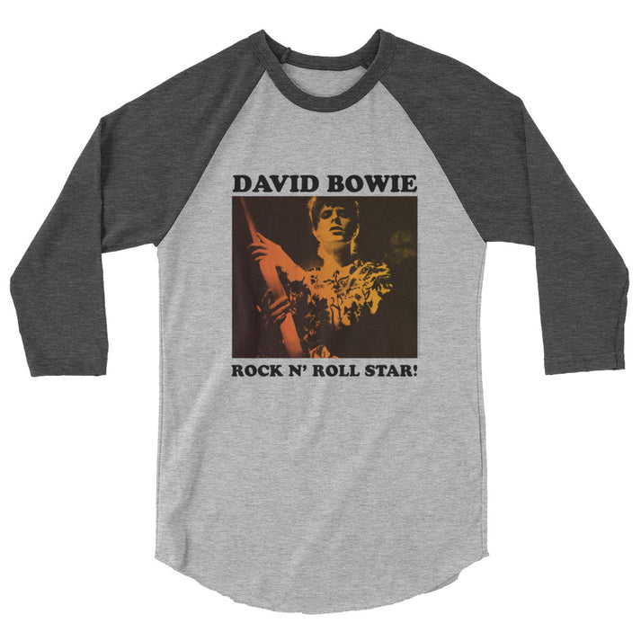 David Bowie Rock n' Roll Star Photo Gold Raglan T-Shirt